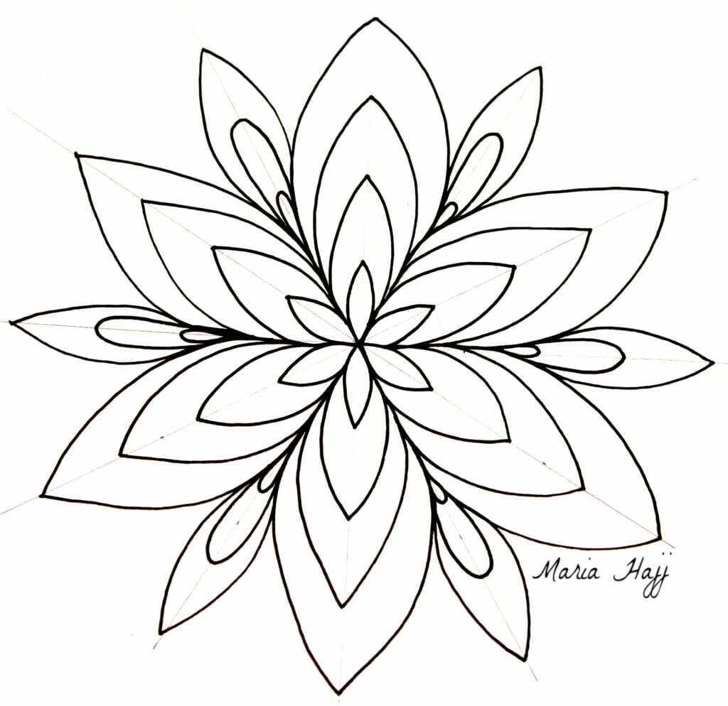 How to draw a basic flower mandala
