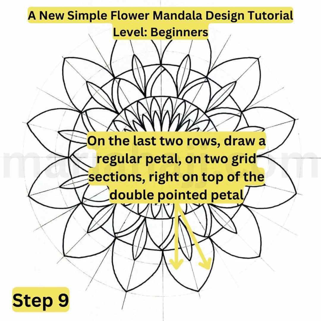 A New Simple Flower Mandala Design Tutorial for Beginners