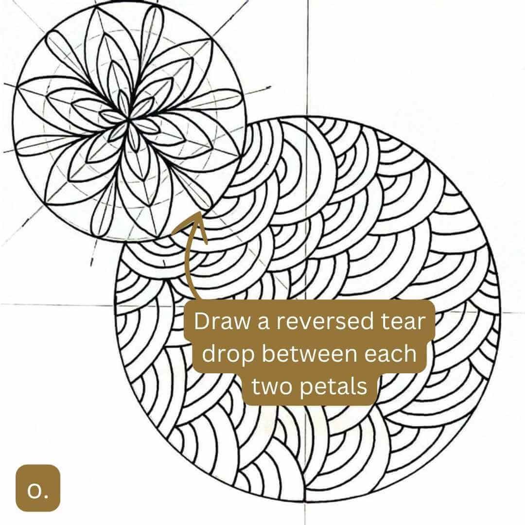 How to Join a Flower Mandala and a Circular Zentangle